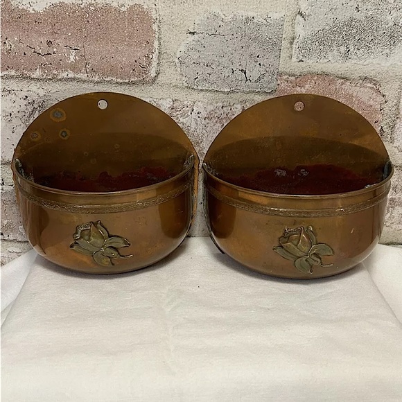 Accents | Vintage Copper Wall Pocket Planter Set | Poshmark